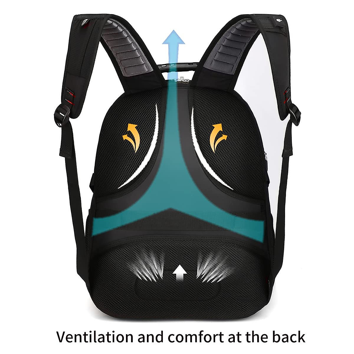 SHRRADOO Extra Large 50L Travel Laptop Backpack, College School Computer Backpacks with USB Charging Port Fits 17 Inch Laptops for Men Women(A Black)