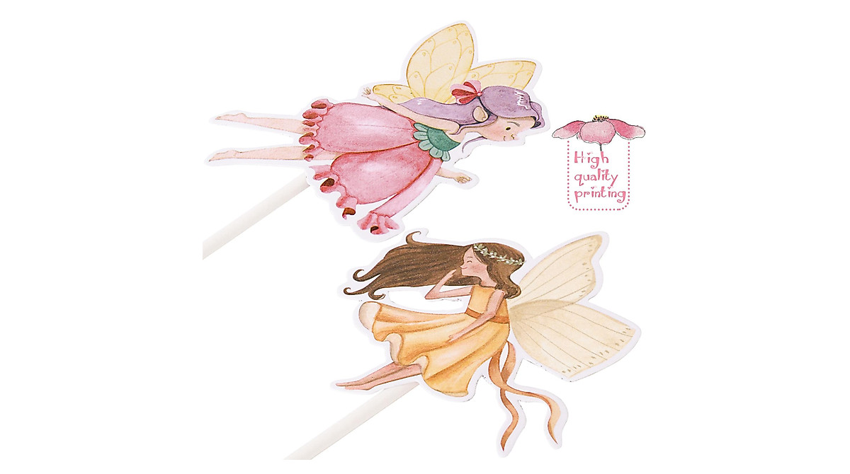 Fairy Cupcake Toppers 24 Pcs | Flower Fairy Party Decor