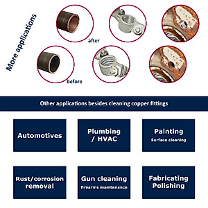 3-Size[6pc] Fitting Cleaning Brush Set (1/2, 3/4, 1.0-inch) Copper Pipe Cleaner for Power Drill, Stainless-Steel Wire Bore Brush, Metal Tube Brushes, Prep Copper/Bronze/Brass Fittings for Soldering