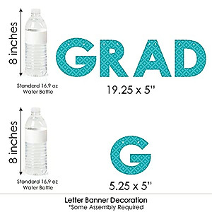 Big Dot of Happiness Teal Grad - Best is Yet to Come - Turquoise Graduation Party Letter Banner Decoration - 36 Banner Cutouts and Congrats Grad Banner Letters