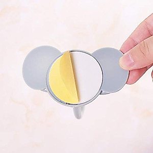 DOITOOL 6PCS Punch Free Wall Hanging Hooks Elephant Shape Wall Hangers Traceless Rotational Storage Hooks for Home Kitchen Bathroom (Green, Blue, Pink)