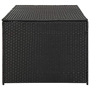 Canditree Outdoor Large Storage Box, Storage Contrainer Rattan, Organizers for Garden Furniture Pillows Cushions (Black)