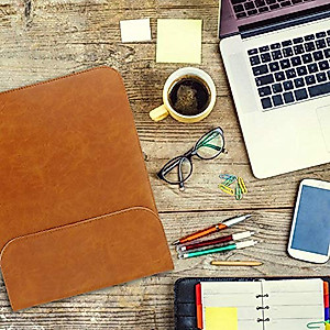 Allinside 13" Laptop Sleeve Compatible with MacBook Air 13 2018-2022 (M2 A2681 M1 A2337)/ MacBook Pro 13 2016-2022 (M2 A2686 M1 A2338 A2251 A2289 A2159), PU Leather Case, Brown