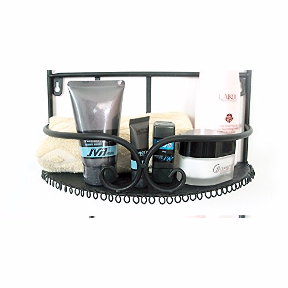 1 tier Bathroom Iron Black Wall Mounted Shelf Iron Rustic Wall Shelf Organize