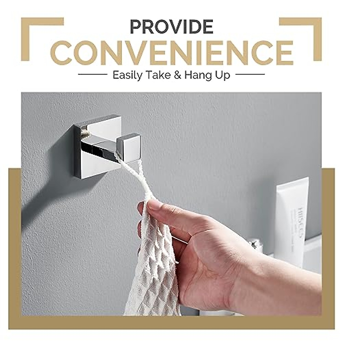Angle Simple Bath Towel Hook, Solid Metal Bathroom Shower Square Hook Hand Towel Bathrobe Sponges Hanger Kitchen Cabinet Closet Hook Pants and Shirt Holder Polished Chrome, Wall Mounted