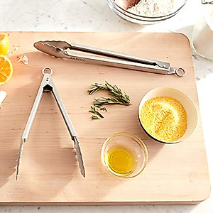 Babish 12” & 9” Locking Kitchen Tong Set, Stainless Steel