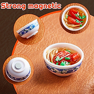 8 Pcs Cute Magnets Funny Fridge Magnets Anime Ramen Fridge Magnet 3D PVC Food Magnets Decorative for Kitchen Office Whiteboards Locker Photo Menu Board Home Map Decoration
