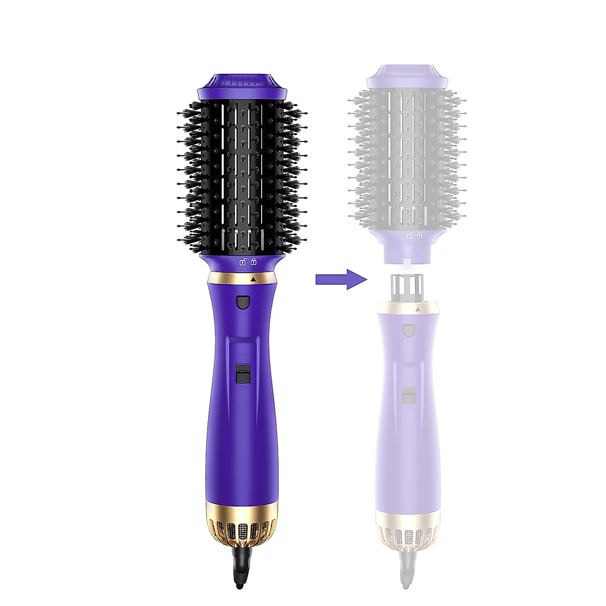 Afunti Hair Dryer Brush One-Step Hot Air Brush, 3 in 1 Hair Curler Straightener Blow Dryer, Negative Ion Reducing Frizz and Static, 1200W Hair Comb Styler Kit ​for All Hair Types