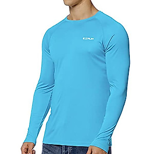 EZRUN Mens Sun Protection Swim Shirt Lightweight UV Sun Shirts Quick Dry UPF 50+ Fishing Shirts