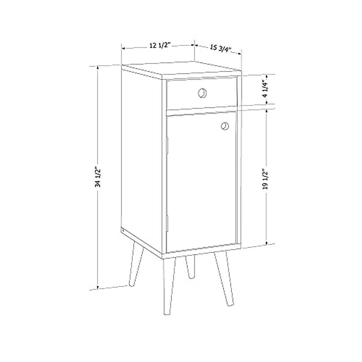 South Shore Kodali Solid Storage Unit, Narrow, Natural Wood