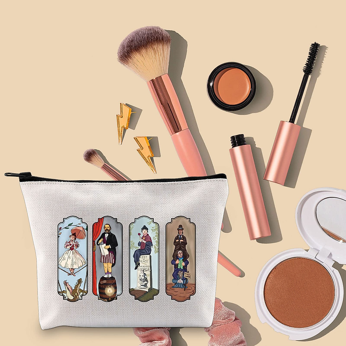 TOBGBE Funny Haunted Horror Mansion Role Inspired Makeup Bag Mansion Lover Gifts Horror Fan Gift Halloween Theme Gift (Dear Beloved)