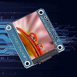 KUIDAMOS TFT Display Screen Module, 8P 4-Wire SPI Interface 135x240 28 x 31.4mm Screen Module 1.14 Inches 1.1 X 1.2in DIY Circuit