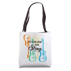 Praise Him Christian Guitar Player Strings Acoustic Tote Bag