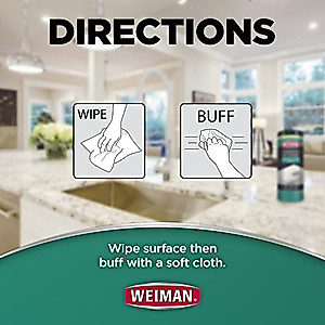 Weiman Granite Cleaner and Polish - 30 Wipes - For Granite Marble Soapstone Quartz Quartzite Slate Limestone Corian Laminate Tile Countertop and More (Pack of 1)