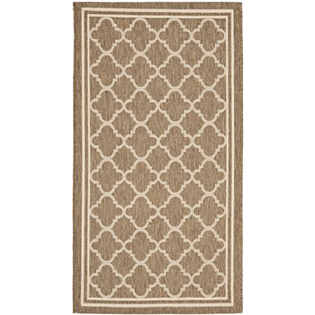 SAFAVIEH Courtyard Collection 2'7" x 5' Brown/Bone CY6918 Trellis Indoor/ Outdoor Splashproof Easy Scrubbing Patio Backyard Mudroom Area Rug