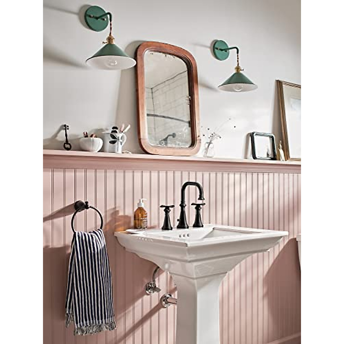 Moen TS44103BL Colinet Traditional Two Widespread High-Arc Bathroom Faucet with Cross Handles Valve Required, Matte Black