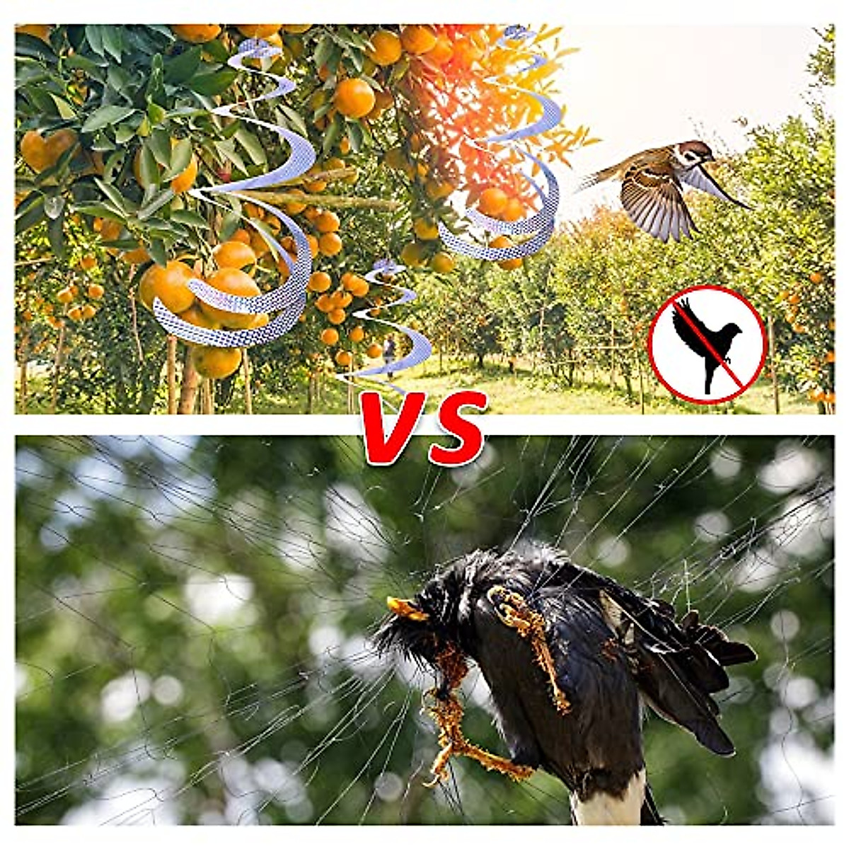 3 Pack Spiral Reflectors Bird Blinder Spinner, Bird Repellent Disc, Bird Reflective Disks, Keep Birds Away Bird Deterrent Devices Scare disc