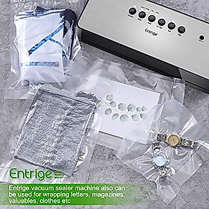 Entrige Vacuum Sealer Bags for Food, 8 X 12 Inches Pre-cut Vacuum Sealer Bags, BPA-Free Vacuum Food Storage Bags for Sous Vide Vac Seal, Commercial Grade, Embossed Seal A Meal Bags Rolls (100 Pcs)