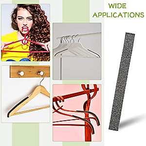 400 Count Tape Hanger Self Sticking Foam Hanger Protection Strips Adhesive Foam Strips Gray No Slip Hanger Strips Thin Hanger Grips Protection Garment Tape, Enough for 200 Hangers, 4 x 8/13 Inch