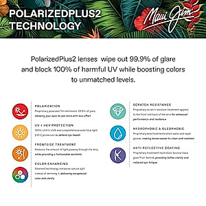 Maui Jim Pokowai Arch W/Patented Polarizedplus2 Lenses Rectangular Sunglasses Pure Collection Polarized, Olive Tortoise/HCL Bronze, Medium