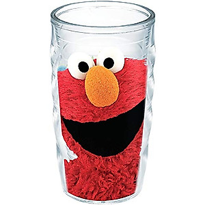 Tervis Made in USA Double Walled Sesame Street Insulated Tumbler Cup Keeps Drinks Cold & Hot, 10oz Wavy - No Lid, Elmo