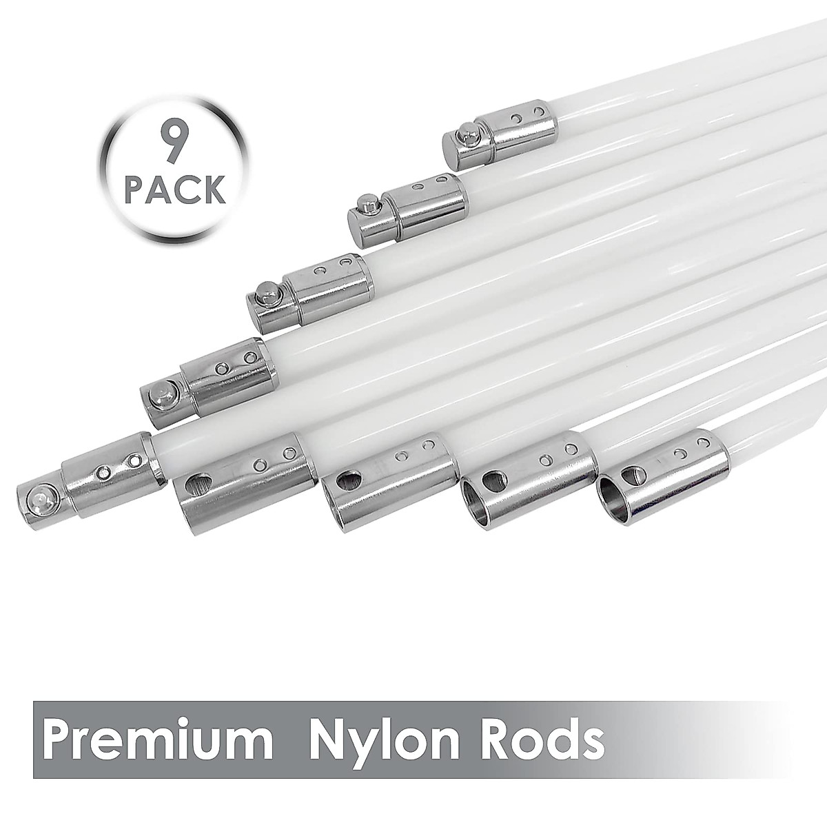 HOMOKUS 30FT Chimney Cleaning Brush Kit Chimney Brush Kit with 9 Nylon Flexible Rods Rotary Flexible Rods Electrical Drill Drive Sweeping Cleaning Tool Kits