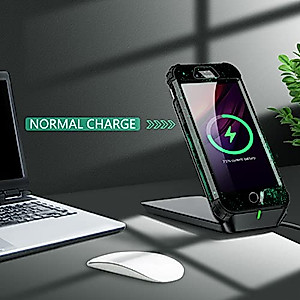 Rancase for iPhone SE 2022/2020 Case,Three Layer Heavy Duty Shockproof Protection Hard Plastic Bumper +Soft Silicone Rubber Protective Case for iPhone SE 2022/2020 4.7 inch,Shiny in The Dark Blue