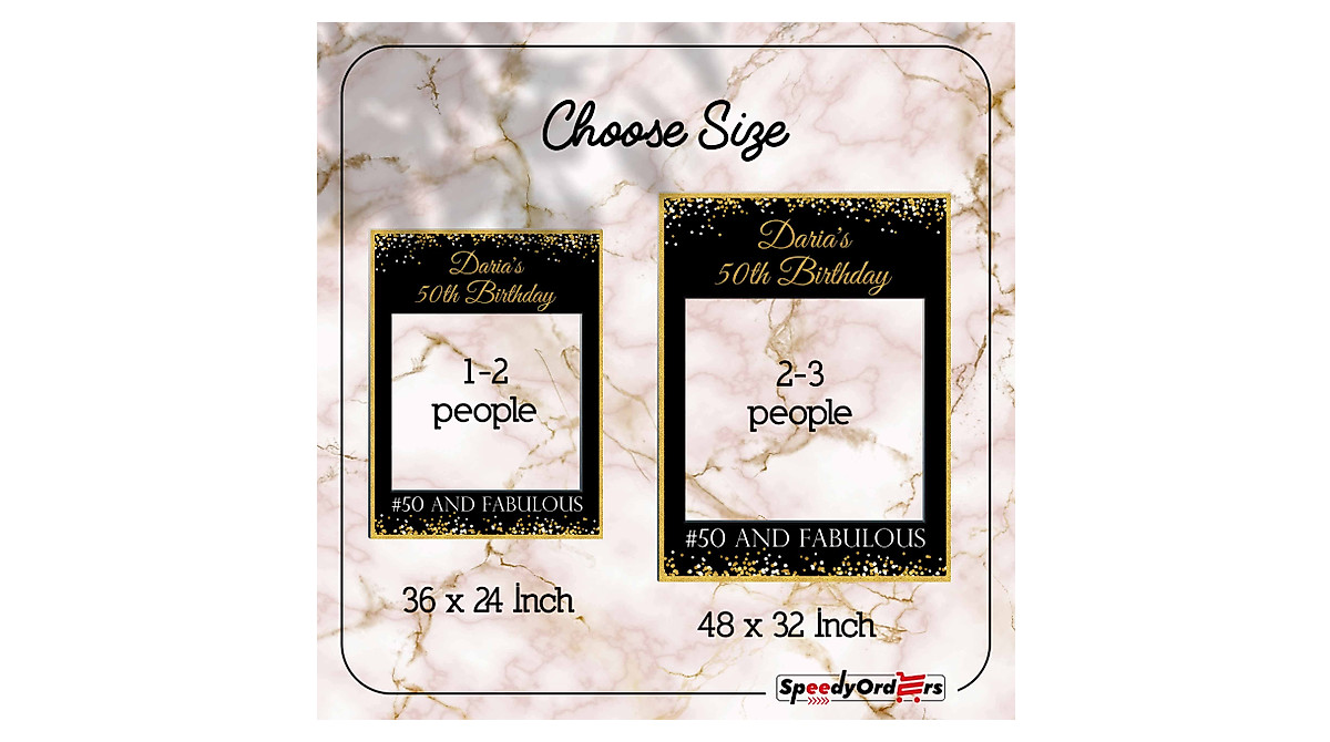 Fifty & Fabulous Photo Booth Frame for 50th Birthdays