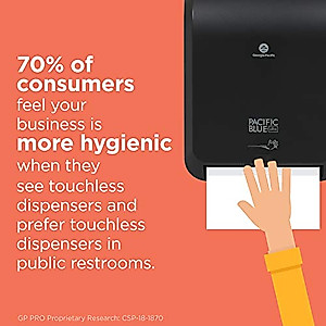 Pacific Blue Ultra 8" High-Capacity Automated Touchless Paper Towel Dispenser by GP PRO (Georgia-Pacific); Black; 59590; 12.9" W x 9" D x 16" H; 1 Dispenser