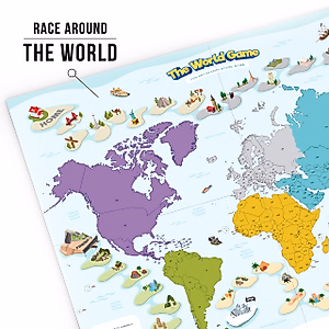 The World Game - Fun Geography Board Game - Educational Game for Kids & Adults - Cool Learning Gift Idea for Teenage Boys & Girls, 2-5 players