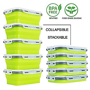 5th Unit “FREE” When You Purchase 4 of Our Lemon Lime Environmentally Friendly Collapsible Silicone Food Storage Containers. (5) Large Collapsibles- 800ml