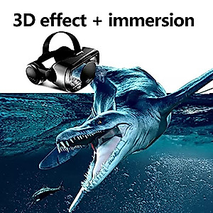 ZNBJJWCP 3D VR Glasses Virtual Reality Full Screen Visual Wide-Angle VR Glasses for 5 to 7 Inch Smartphone Devices (Color : with Blu-ray)