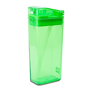 Precidio Design Drink in the Box Eco-Friendly Reusable Juice Box Container, 12 ounce, Green