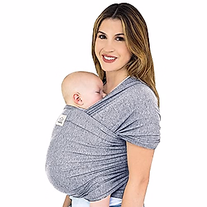 KeaBabies Baby Wrap Carrier - All in 1 Original Breathable Baby Sling, Lightweight,Hands Free Baby Carrier Sling, Baby Carrier Wrap, Baby Carriers for Newborn,Infant, Baby Wraps Carrier (Classic Gray)
