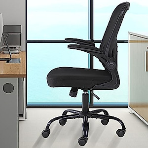 Home Office Desk Chair Set of 8 Ergonomic Office Chair with Rocking Lock Mesh Office Chair Black Computer Desk Chair Adjustable Height Swivel Chair
