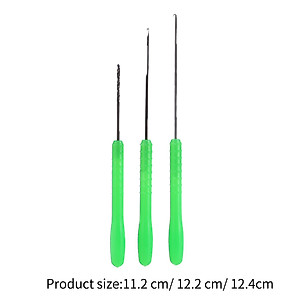plplaaoo 3Pcs/Set Bait Needle Fish Drill Tackle Rigging Tool,Stainless Steel Fishing Bait Needle Set,Carp Fishing Drill Hook Needle Baiting Rig Tool for Making Rigs,Bait Making Equipment