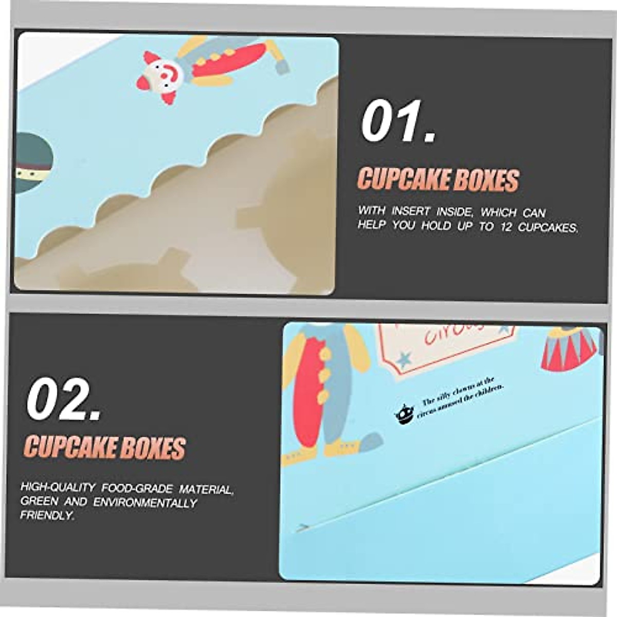 OKUMEYR 6pcs 12 Boxes Cake Box Mini Muffins Disposable Cake Stand Mini Cake Containers Cupcake Carrier Box Moon Cake Box Clear Dome Box Food Grade Cardboard Cupcake Packing Boxes Cake Roll