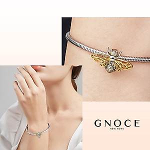 GNOCE Eternal Starfish Honey bee Stopper for Charm Bracelets 925 Sterling Silver Animal Stopper Fit Bracelet/Necklace For Women Mother's Day Gift (bee)
