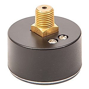 Pool Spa Filter Water Pressure Gauge, 0-60 PSI, Bottom Mount, 1/4-Inch Pipe Thread - Brass Back Mount - Replacement Part for Pentair, Hayward and Other Standard Filters