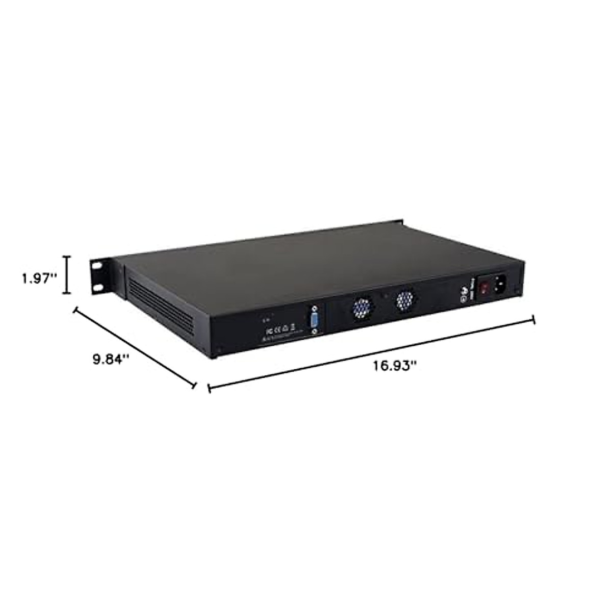 1U Rackmount Firewall Hardware, VPN, Network Security Appliance, Router PC, Intel Atom D525, RS02, 4 x Intel Gigabit LAN/2USB/COM/VGA/Fan,(4G RAM/32G SSD)