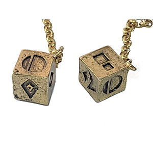 Smuggler's Dice Accurate Antique Weathered Gold Plated Solo Dice (Large)
