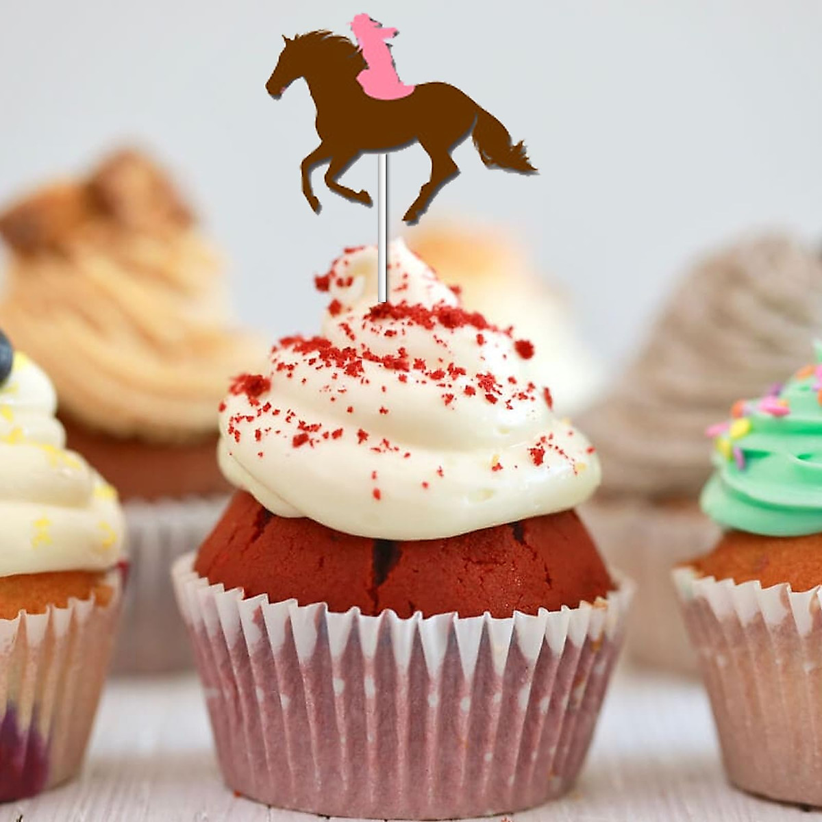 32 Pcs Cowboy Cupcake Toppers for Cowboy Western Party Decorations,Glitter HorseShoe Cowboy Hats Boots Cowboy Cake Topper Picks Western Theme Baby Shower Birthday Party Cake Decorations Supplies