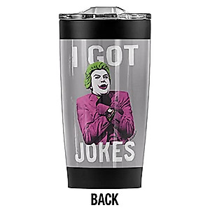 Batman Classic TV Series The Joker Got Jokes Stainless Steel Tumbler 20 oz Coffee Travel Mug/Cup, Vacuum Insulated & Double Wall with Leakproof Sliding Lid | Great for Hot Drinks and Cold Beverages