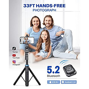 𝗡𝗲𝘄𝗲𝘀𝘁 iPhone Tripod, ANGFLY 60" Selfie Stick Tripod with Remote, Travel GoPro Tripod for iPhone Compatible with iPhone 14 Pro Max /13 Pro / 12 Pro Max/Samsung S21 Ultra/GoPro/Camera