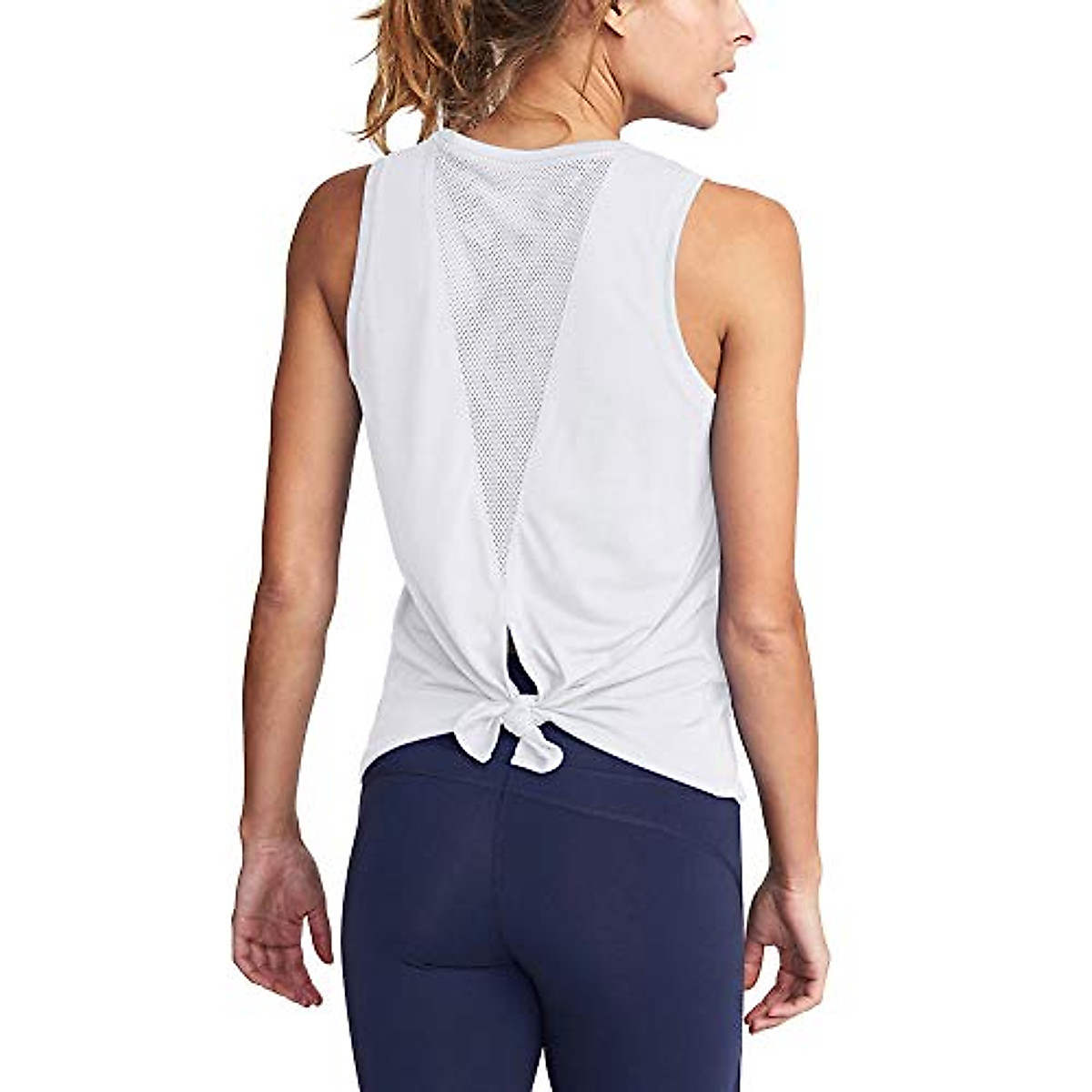 Bestisun Womens Exercise Tops Yoga Shirts Workout Tanks Athletic Shirts Breathable Gym Tops Yoga Tops White M