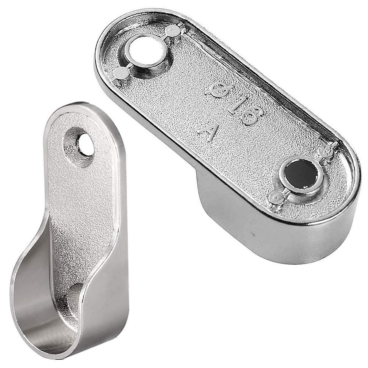 Eyech 40pcs Zinc Alloy Hardware Oval Closet Rod End Supports 16mm x 30mm Wardrobe Flange Bracket Holder