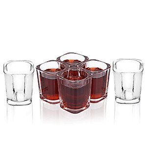 D&Z 6 Square Shot Glasses of Party, Bar, 2 oz Shooter Glass for Tequila and Vodka, Whiskey, Spirits, Liquors Shots ( 6 PCS )