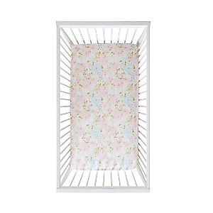 Levtex Baby Nest & Nod Amelia 3pc Bedding Set, Cotton, Pink, (Quilt, Dust Ruffle, Crib Fitted Sheet)