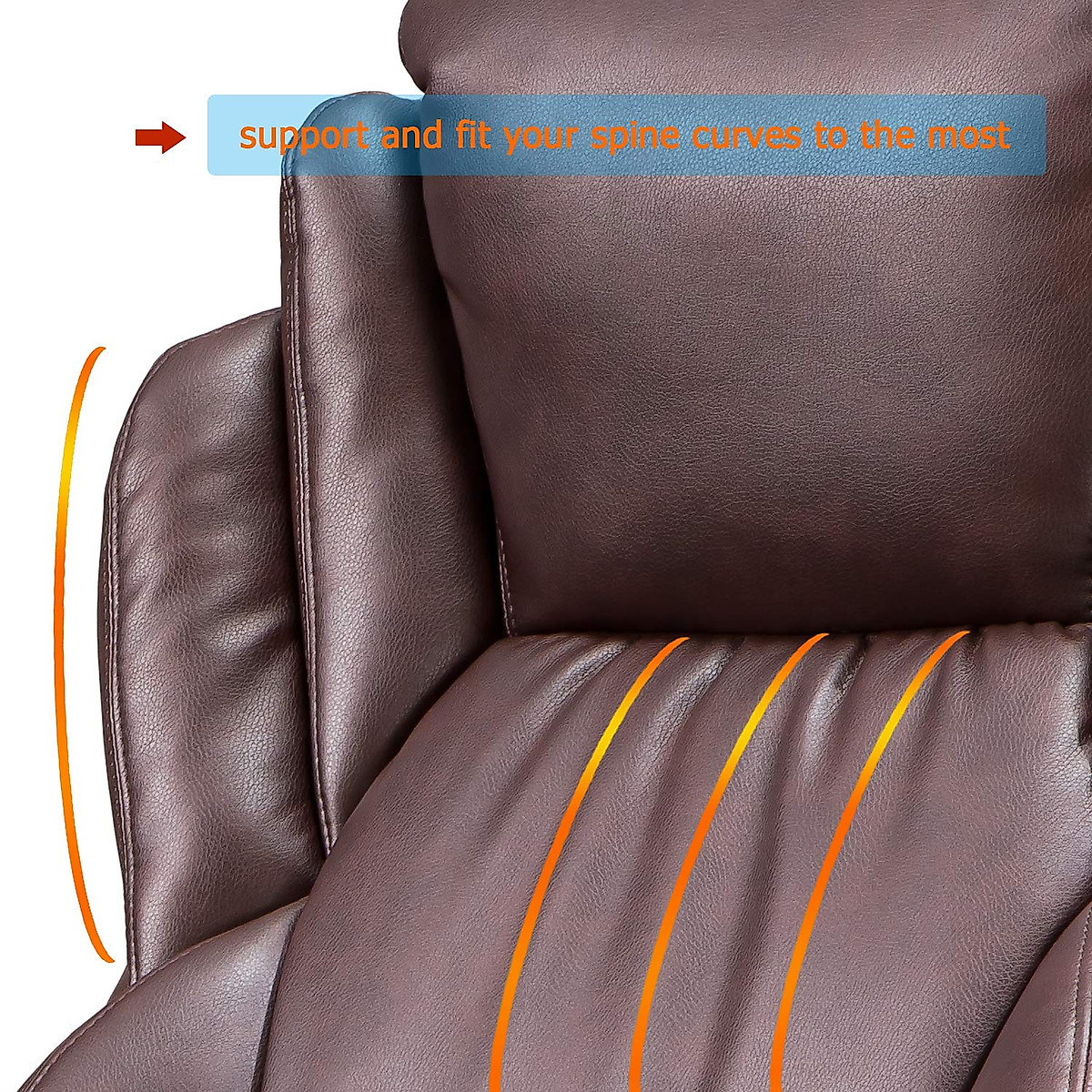 XIZZI Office Chair,Computer Chair, Adjustable Swivel Desk Chair,High Back Office Chair with Wheels and Arms (Brown)