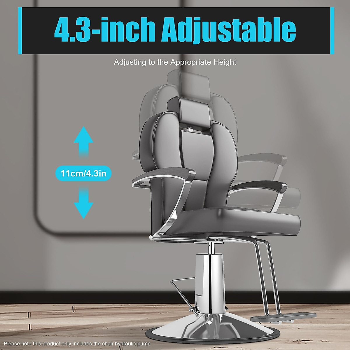 Silencear Barber Chair Hydraulic Pump, Barber Salon Beauty Chair Replacement Hydraulic Pump 440LBS Capacity 26mm Shaft for Most Standard Styling Chairs (Thread: M8), Chair/Base NOT Included